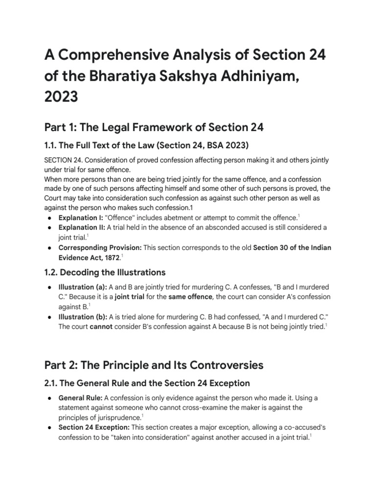 Analysis of Section 24 BSA 2023 | PDF | Confession (Law) | Justice