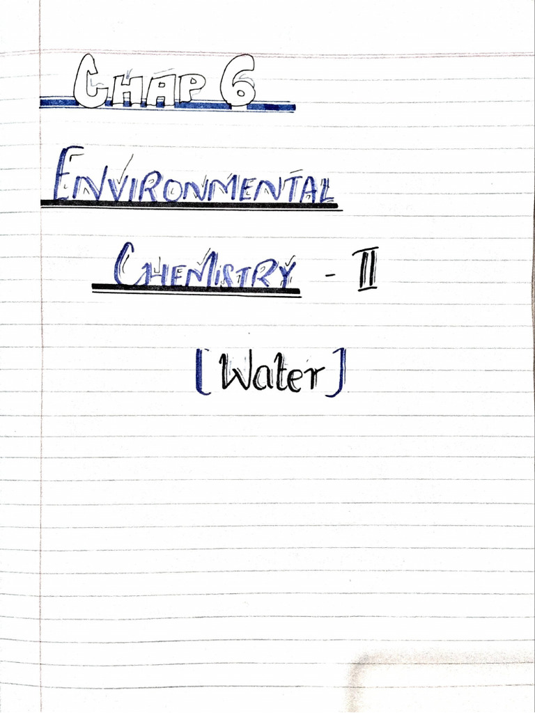 Chem Chap 6 Environmental Chemistry (Water) | PDF