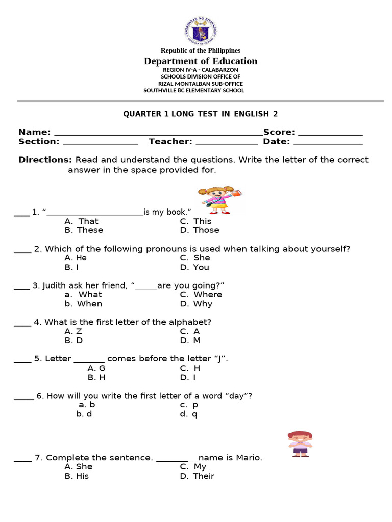 ENG2 Long Quiz With TOS | PDF | Vocabulary | Human Communication
