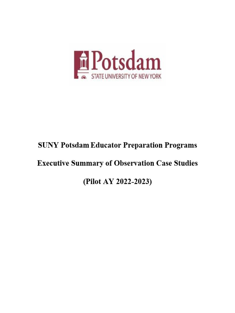 SUNY Potsdam EPP Case Study Summary | PDF | Educational Assessment ...