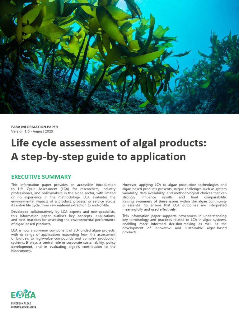 EABA Information Paper LCA V1.0 | PDF | Life Cycle Assessment | Algae Fuel
