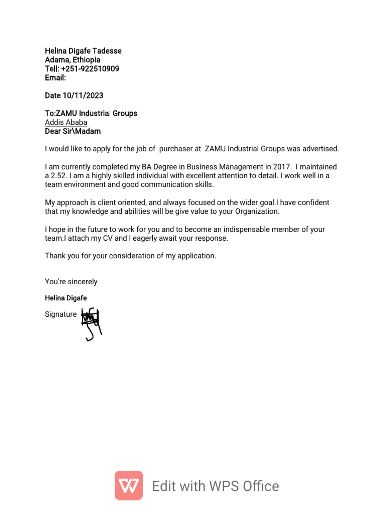 Abr Application Letter | PDF