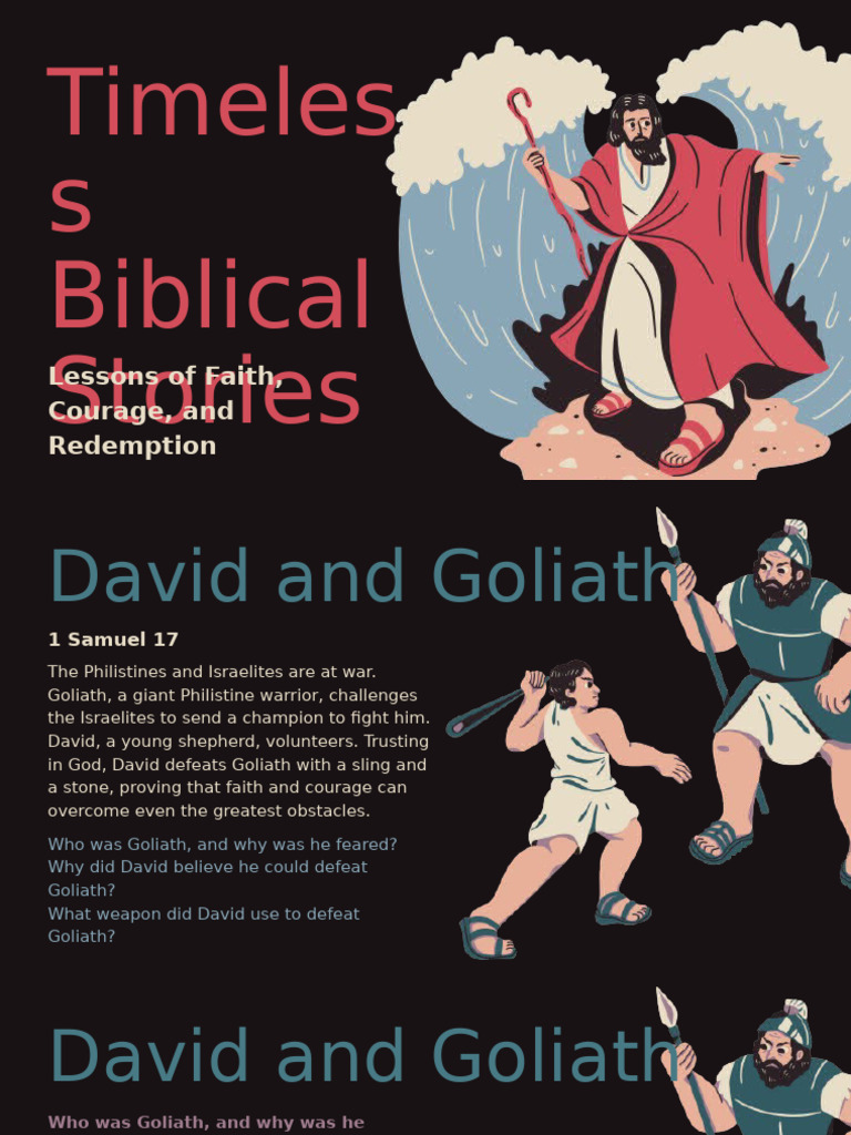 Biblical Stories Presentation - 0000 | PDF | Goliath | Moses
