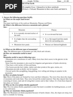 Class6 - Worksheet - Landforms and Life - SST | PDF