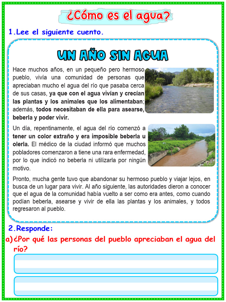 Ficha Cómo Es El Agua Maestra Janet | PDF | Agua | Química