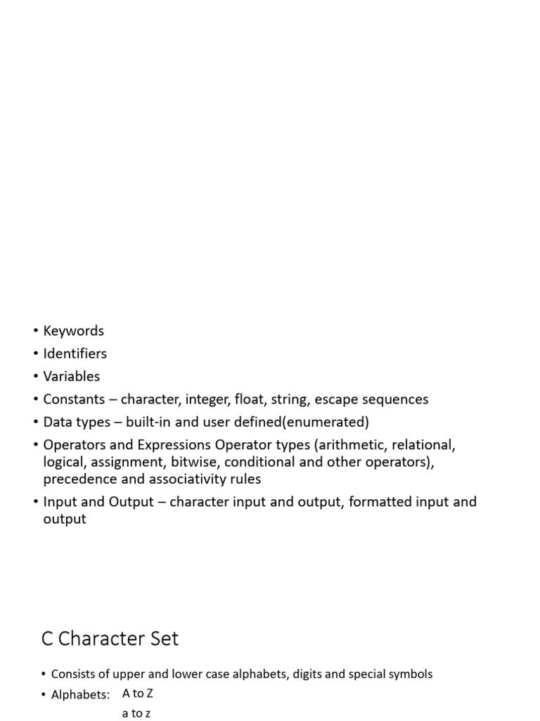 Chapter4 Fundamentals of C 230806 082534 | PDF | Integer (Computer Science) | Data Type