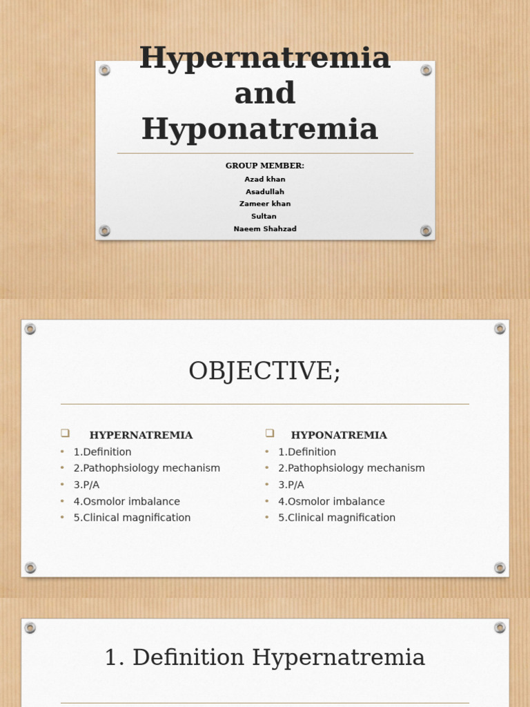 Hypernatremia and Hyponatremia | PDF | Dehydration | Metabolic Disorders