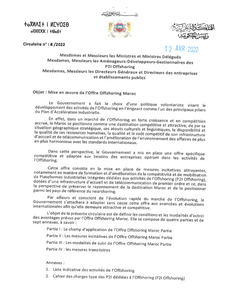 Circulaire 8-2022 Offshoring | PDF