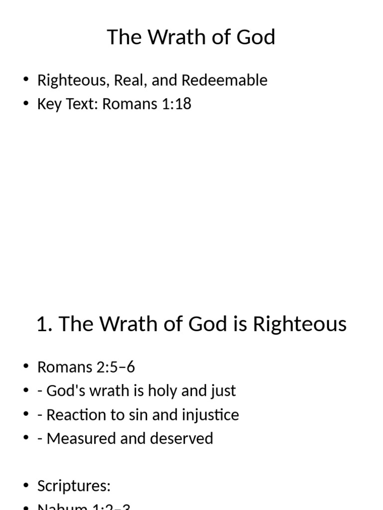 The Wrath of God Sermon | PDF