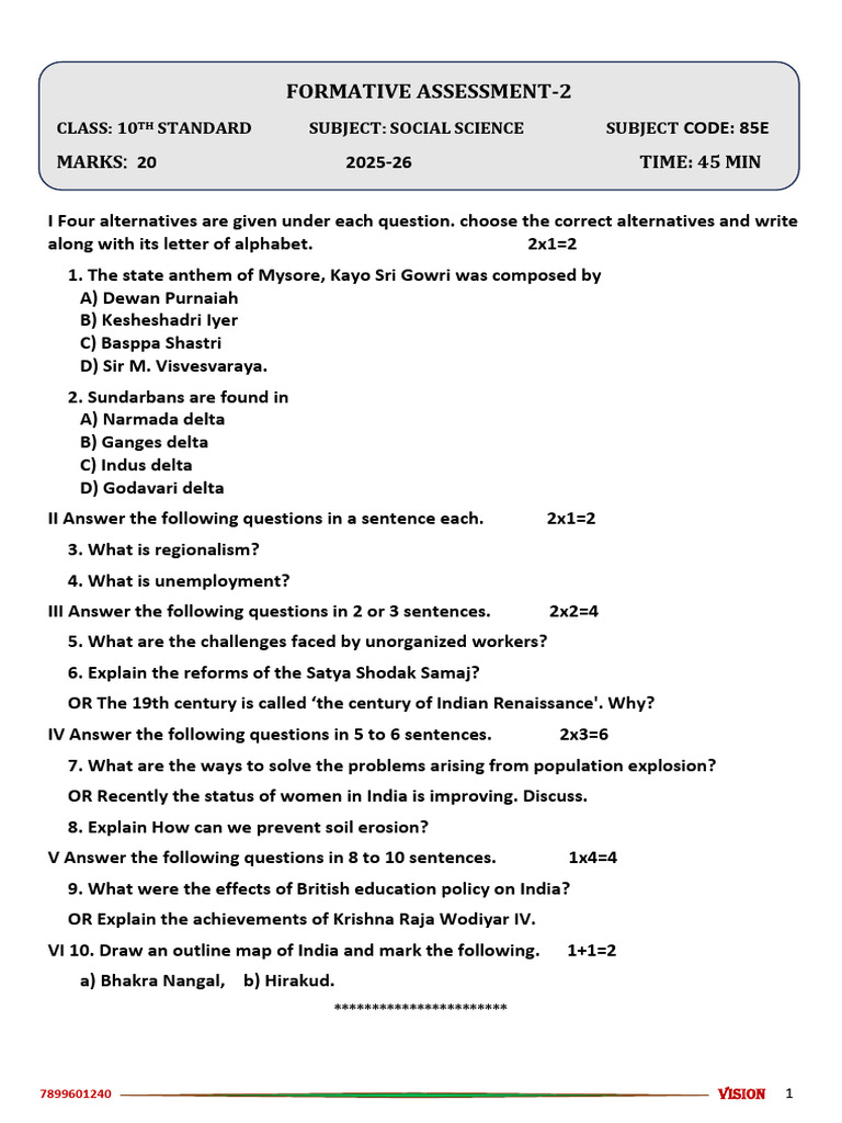 Fa-2 Lba 10TH Social Science Eng Medium Kishora | PDF