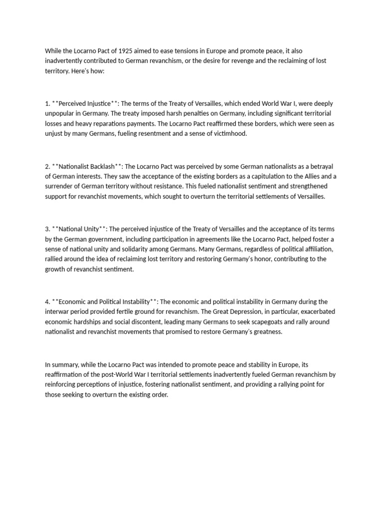 Ills of Locarno Pact | PDF