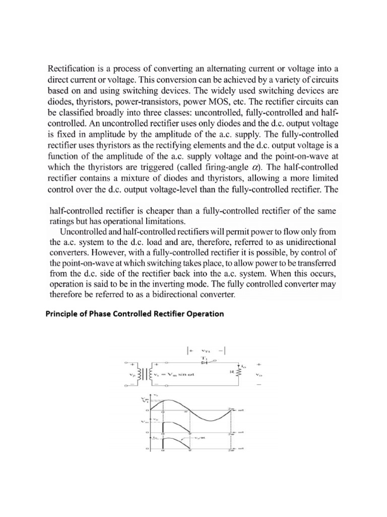 Controlled Rectifiers: Operation & Types | PDF