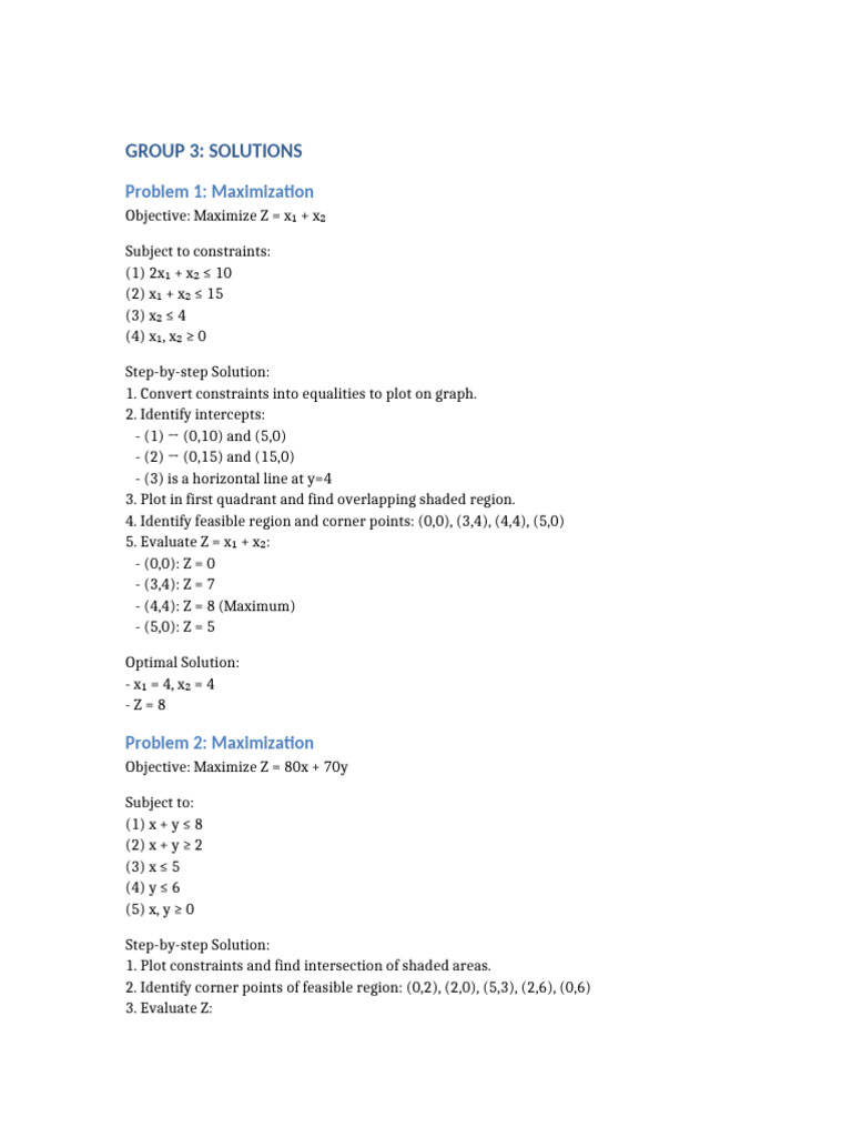 Chapter Exercises Topic 3 | PDF | Mathematical Optimization | Decision ...