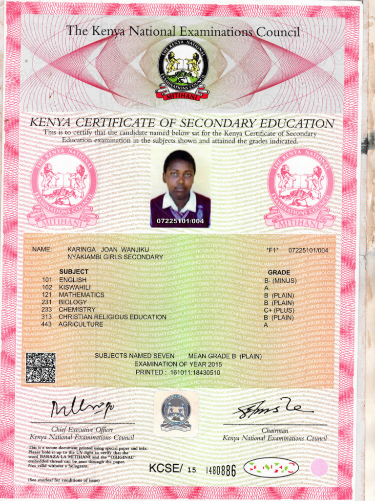 Cert Kcse | PDF