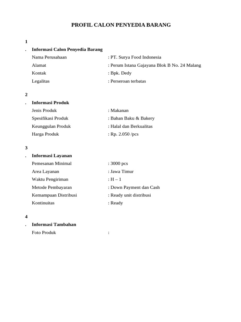 Profil PT. Surya Food Indonesia | PDF