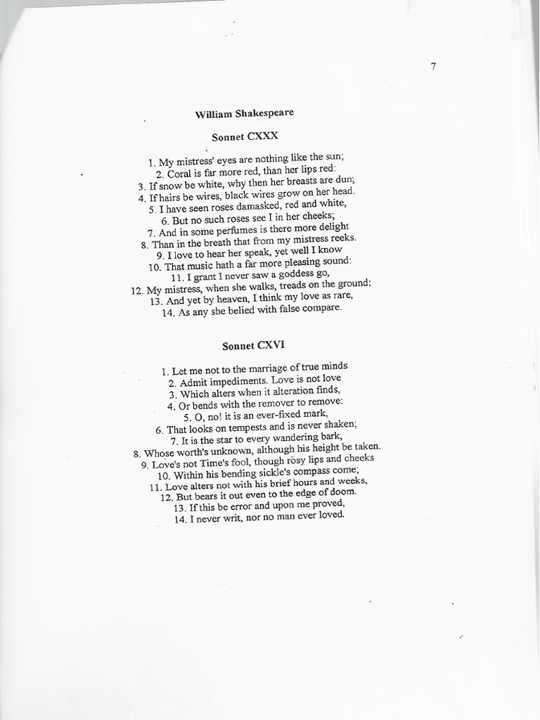 Sonnets by Shakespeare | PDF