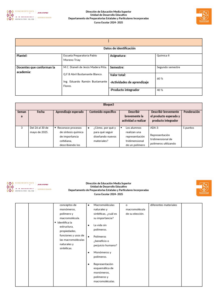 Química II PS EPI Pablo Moreno s14 | PDF | Polímeros | Macromoléculas