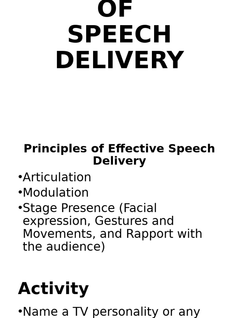 Effective Speech Delivery Techniques | PDF