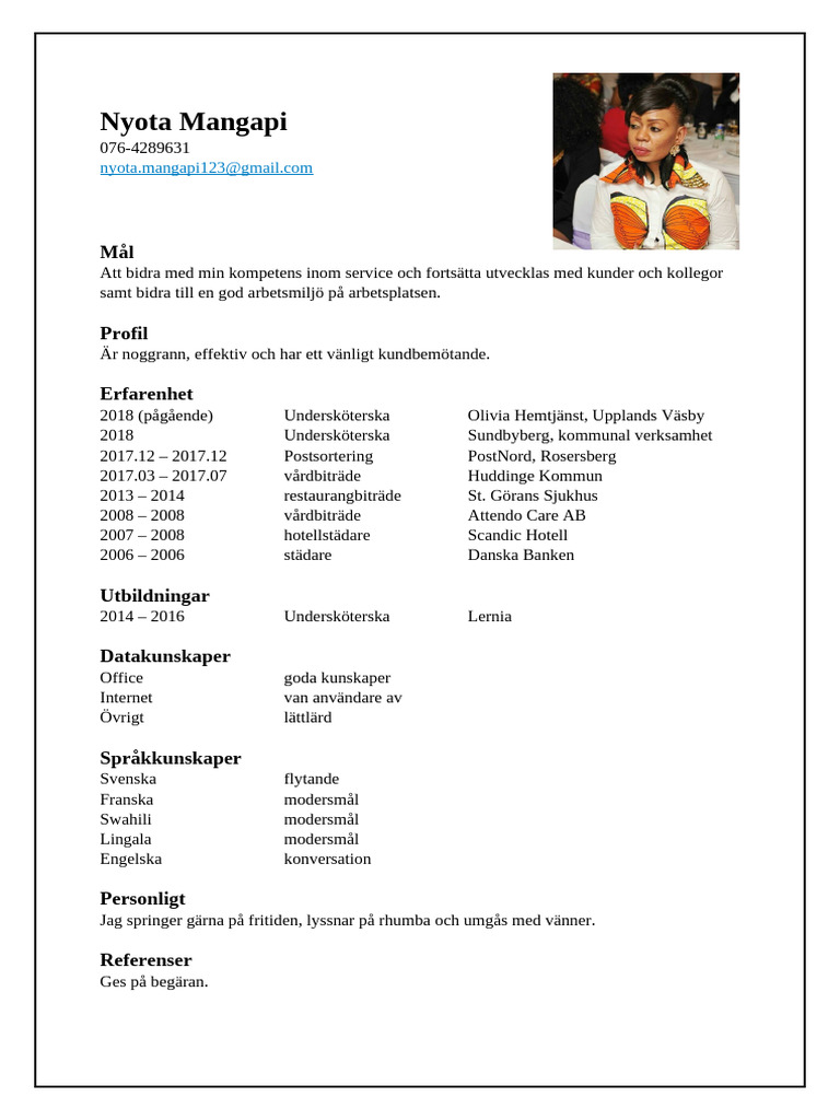 Nyota Mangapi CV | PDF