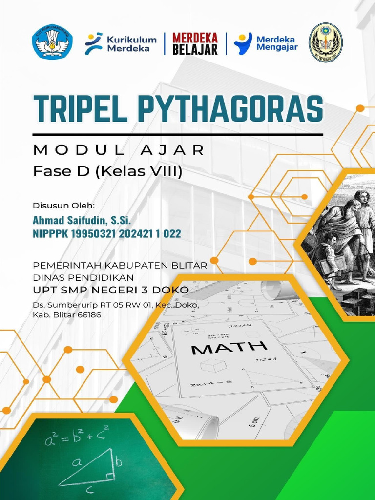 Modul Ajar Matematika - Tripel Pythagoras - Fase D | PDF