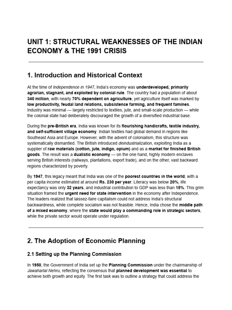 Structural Weaknesses in Indian Economy | PDF | Government Budget ...
