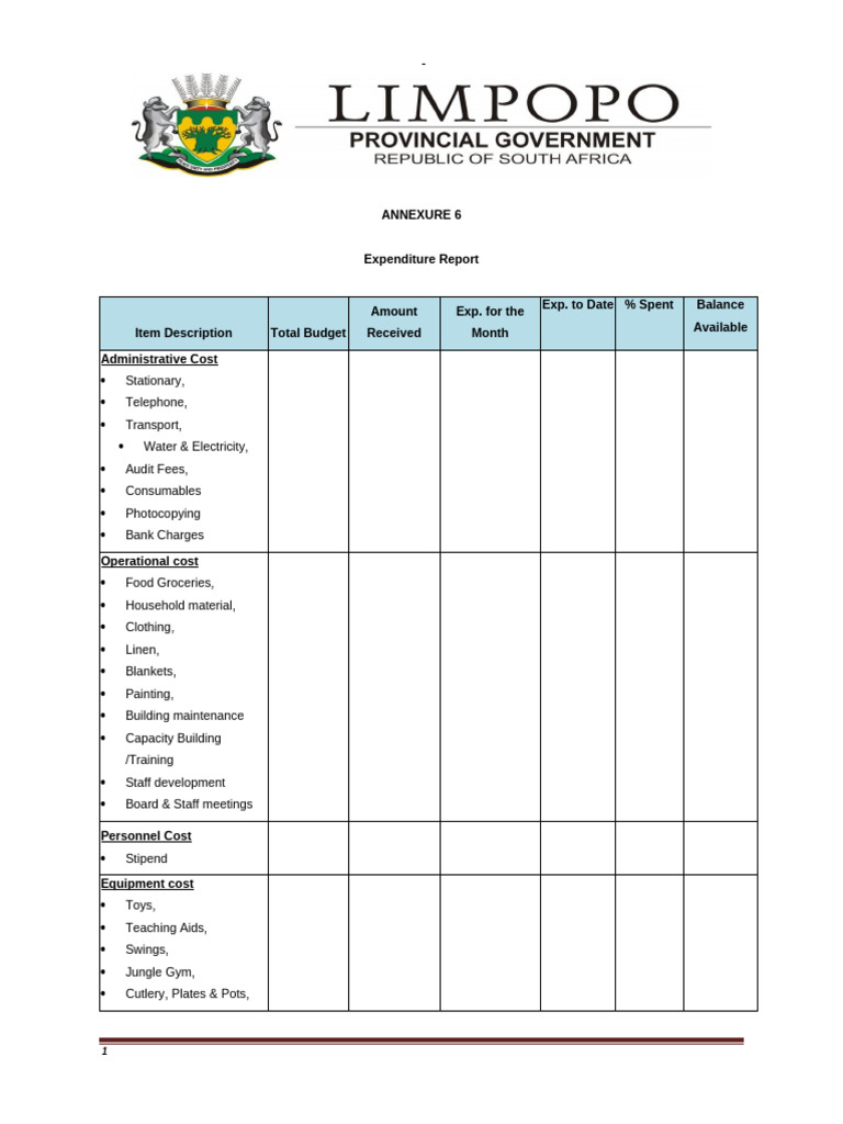Expenditure Report From SLA | PDF