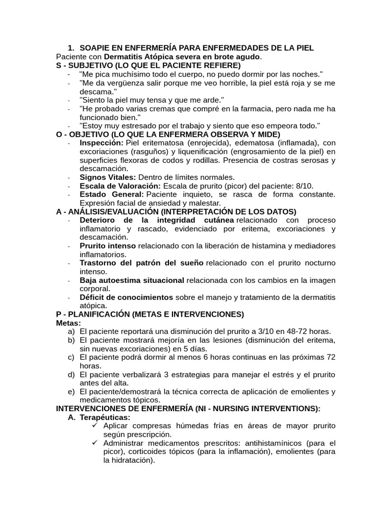 Soapie en Enfermería para Enfermedades de La Piel | PDF | Enfermería ...