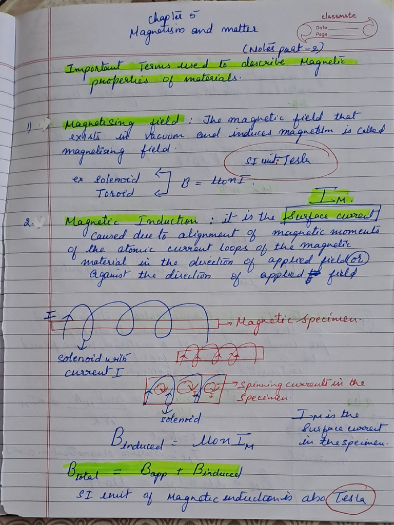Notes of Chapter 5 Magnetism and Matter - Part 2 | PDF
