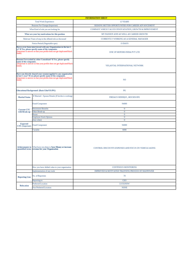 Mandatory Information Sheet | PDF | Business | Economies