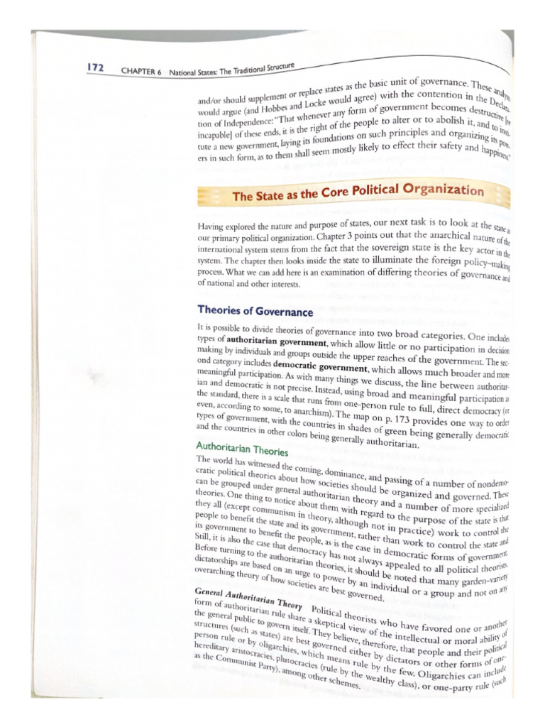 CHAPTER 6 National States The Traditional Structure-1 | PDF