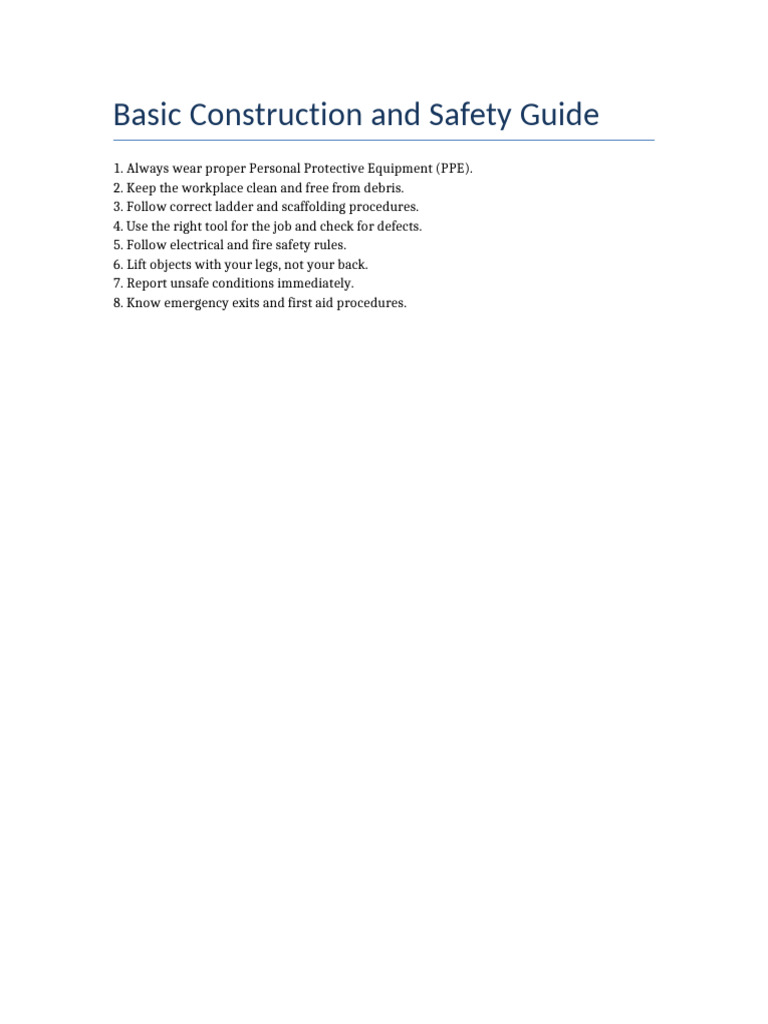 Construction Safety | PDF