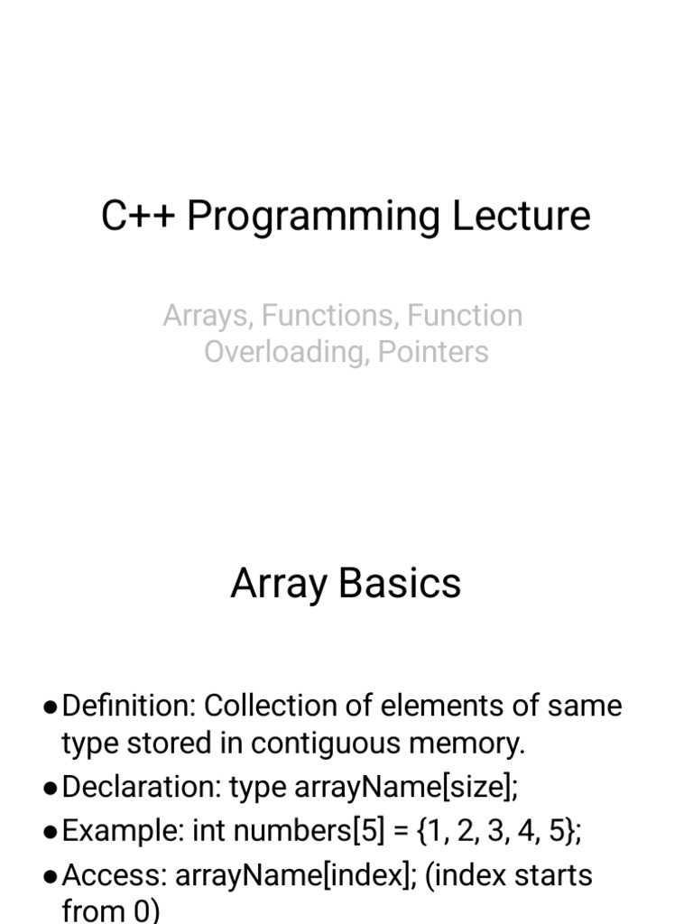 CPP Arrays Functions Pointers | PDF