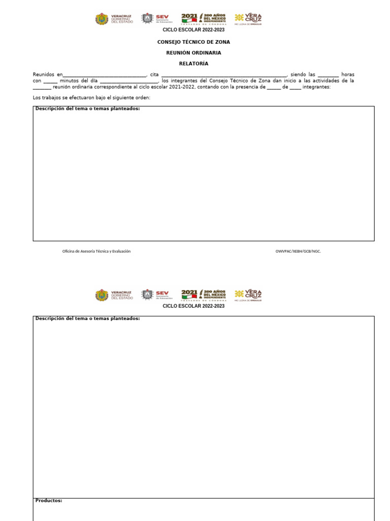 FORMATO_RELATORÍA CTZ_055834 (1) | PDF