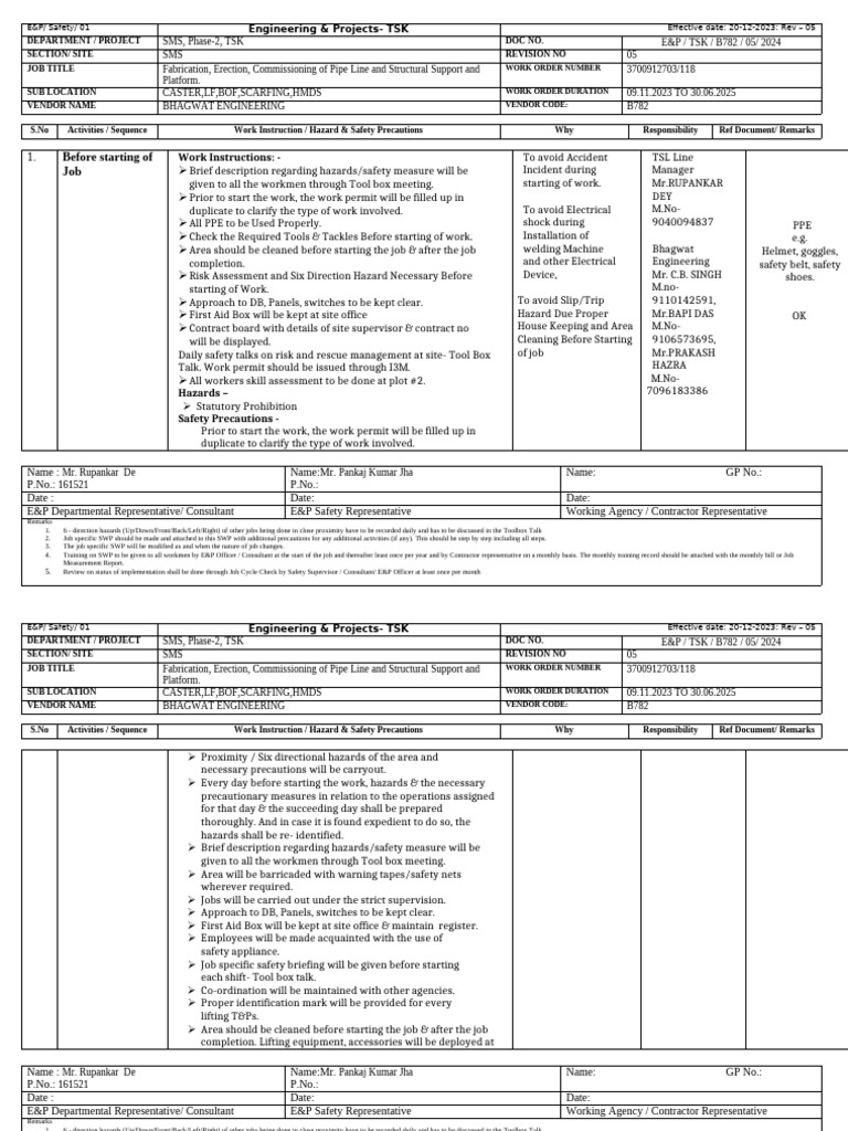 SMS SWP Rev-5 | PDF | Safety | Occupational Safety And Health