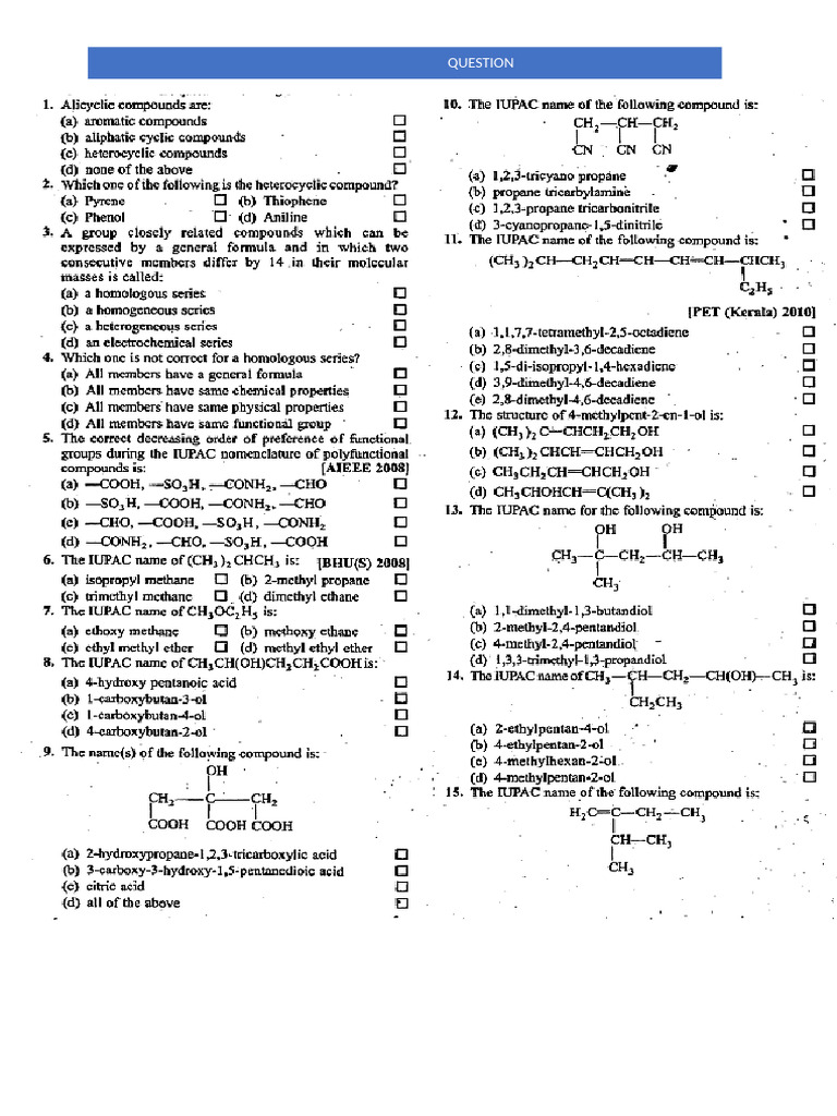 Iupac Names | PDF