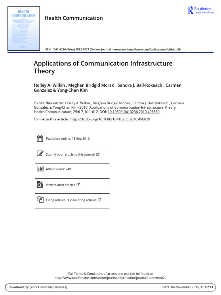 Wilkin 等 - 2010 - Applications of Communication Infrastructure Theory | PDF