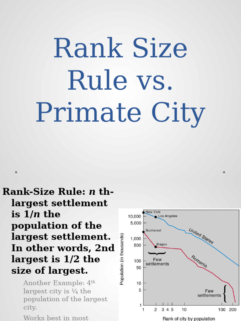 Rank Size Rule Vs Primate City | PDF