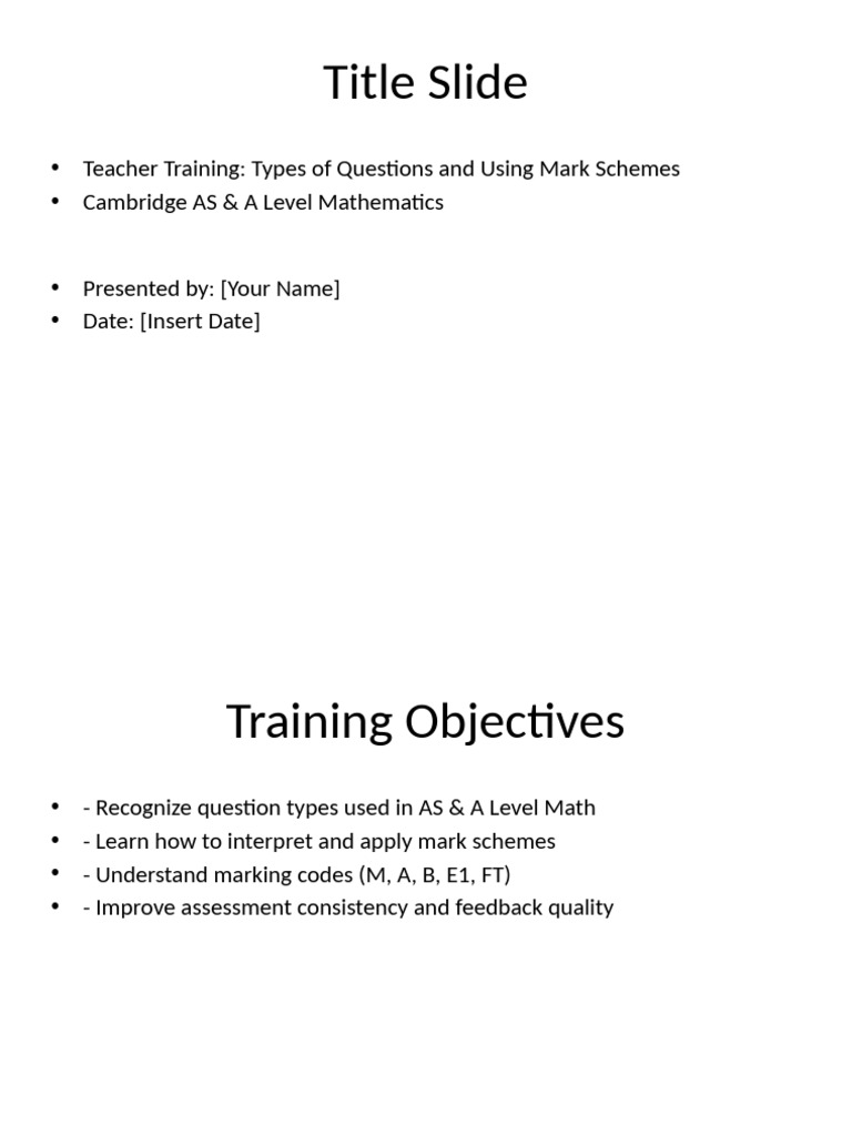 As A Level Math Mark Schemes Training-1 | PDF | Mathematics | Applied Mathematics