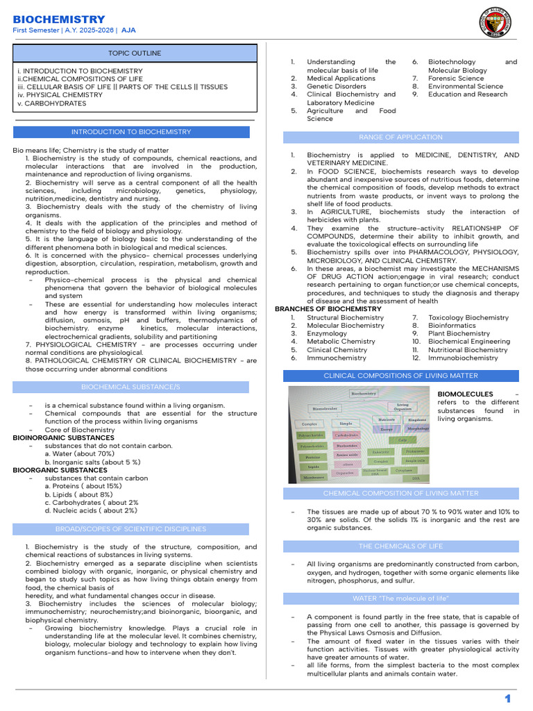 BIOCHEM (Premid) | PDF | Water | Cell (Biology)