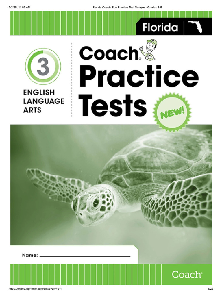 Florida Coach ELA Practice Test Sample - Grades 3-5 | PDF