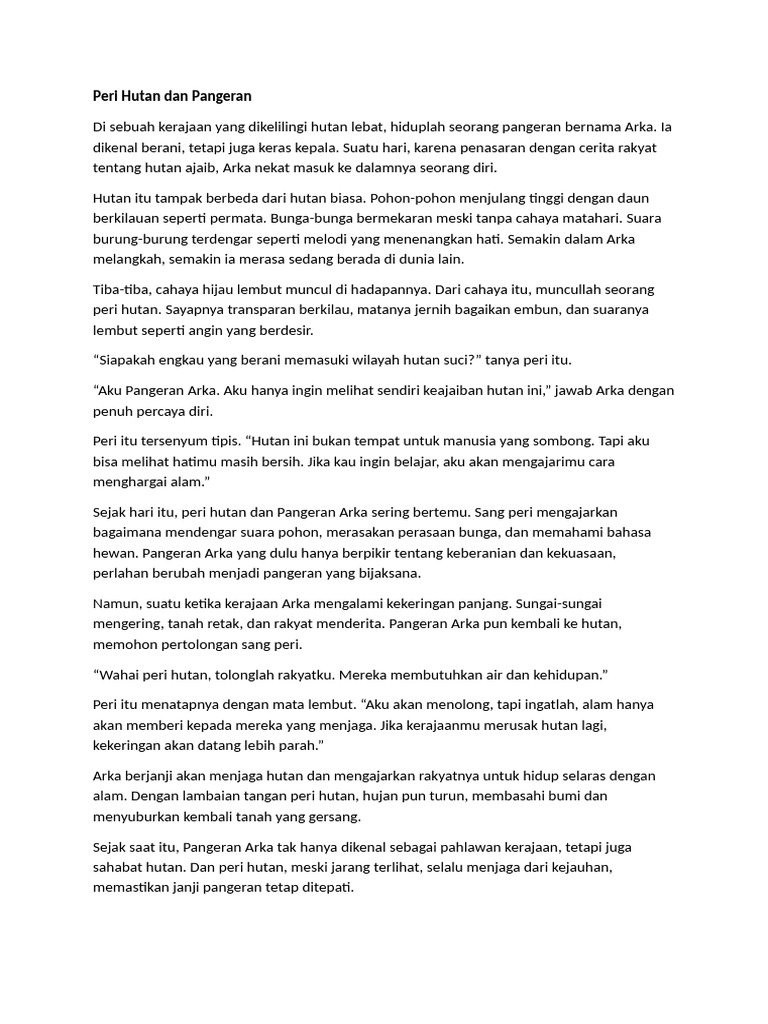 Peri Hutan Dan Pangeran | PDF