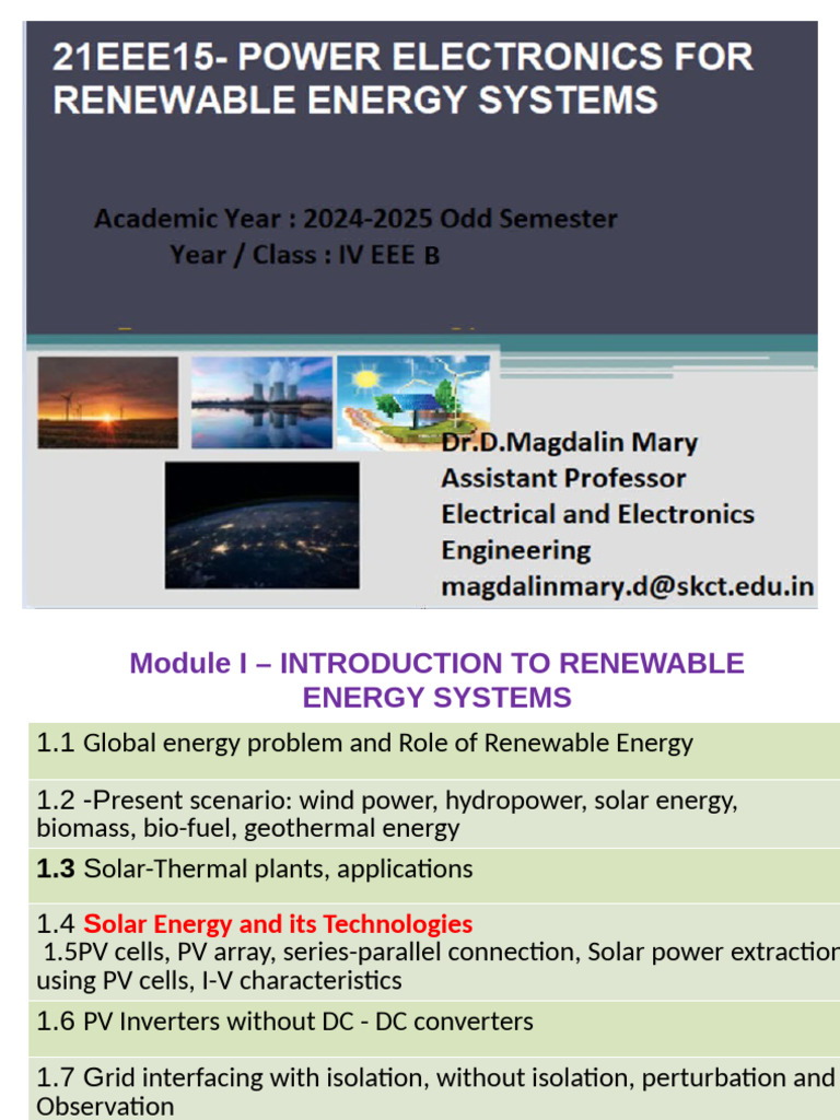 1.4 Solar Energy and Its Technologies | PDF | Solar Energy | Photovoltaics