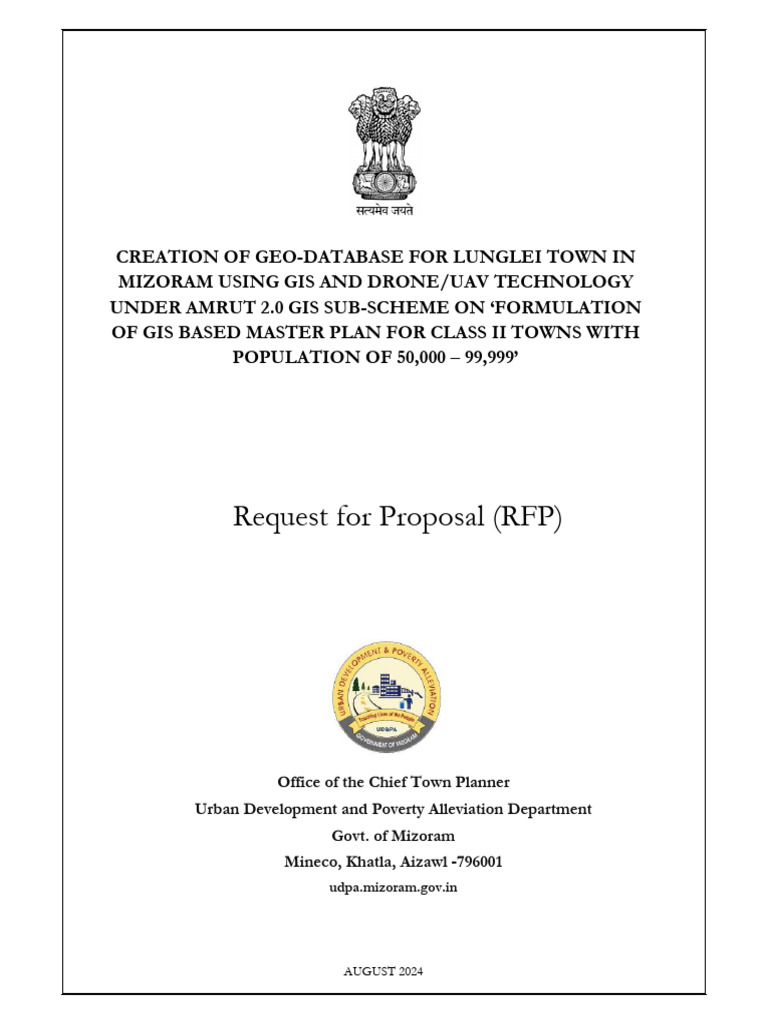 Mizoram Gis Based Master Plan RFP Amrut 2.0 | PDF | Geographic ...
