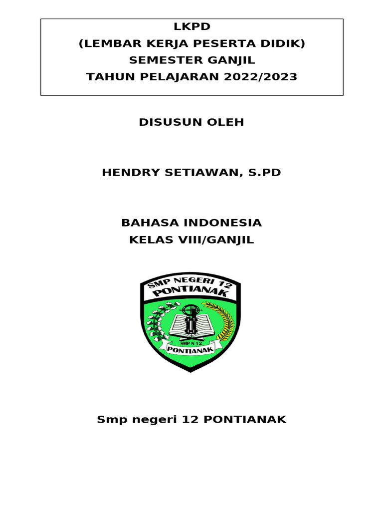 Cover Lkpd | PDF