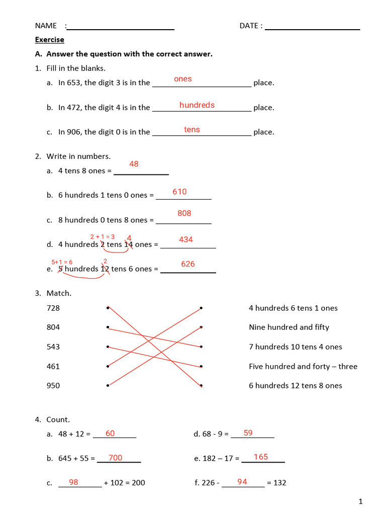 P2 Math Exercise FA1 AK Dita (OK) | PDF