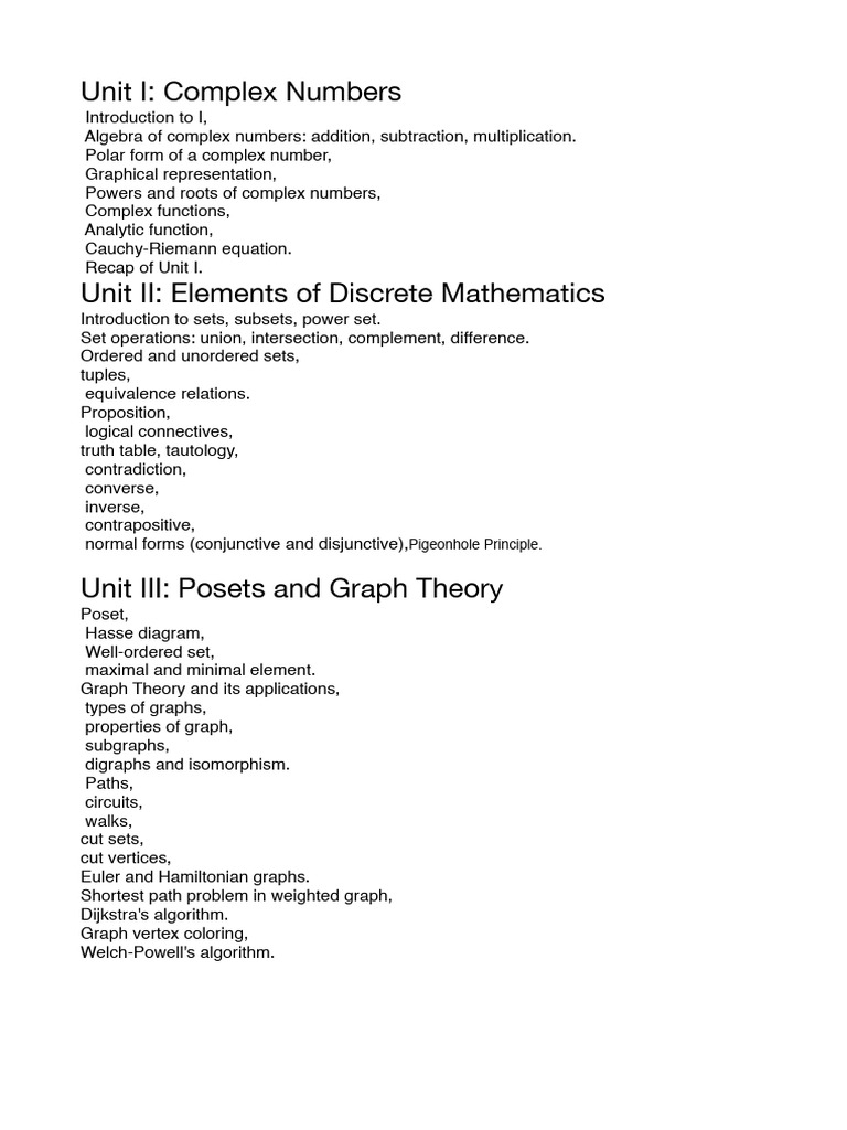 Maths End Sem Syllabus 2024 | PDF