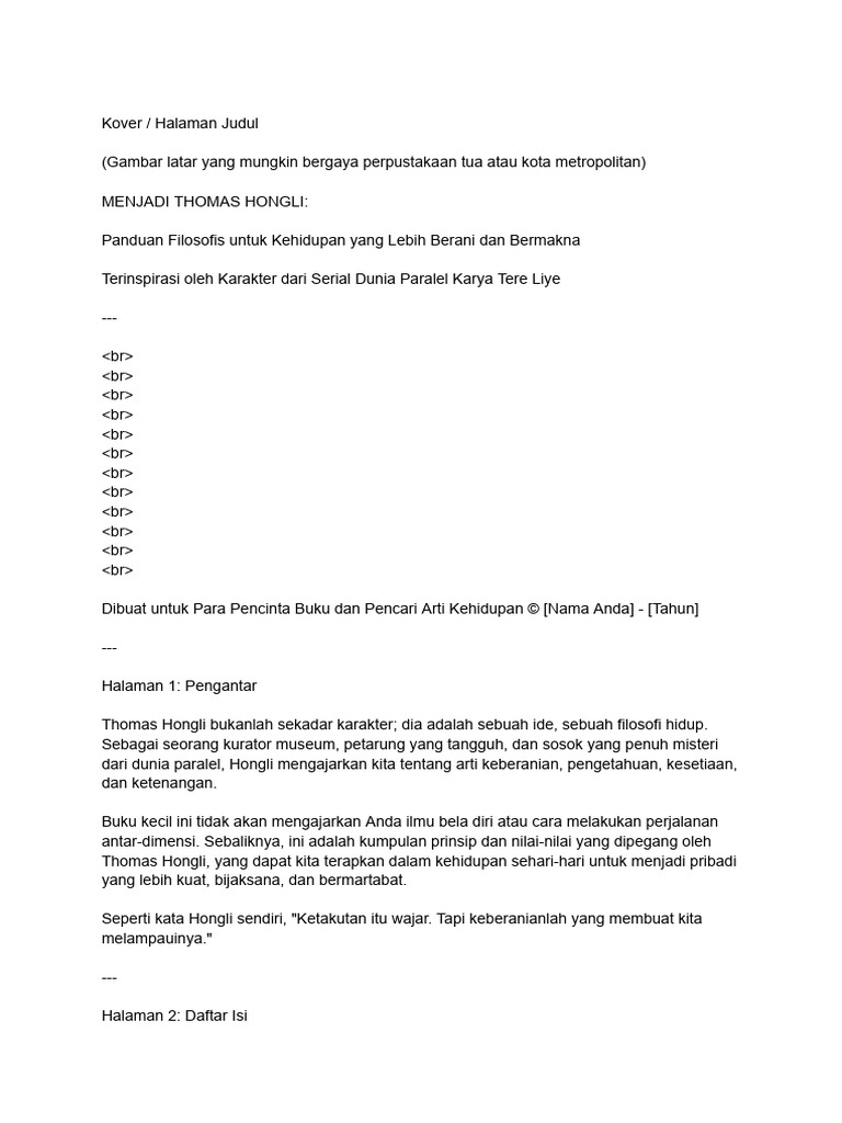 Panduan Kehidupan Thomas Hongli | PDF