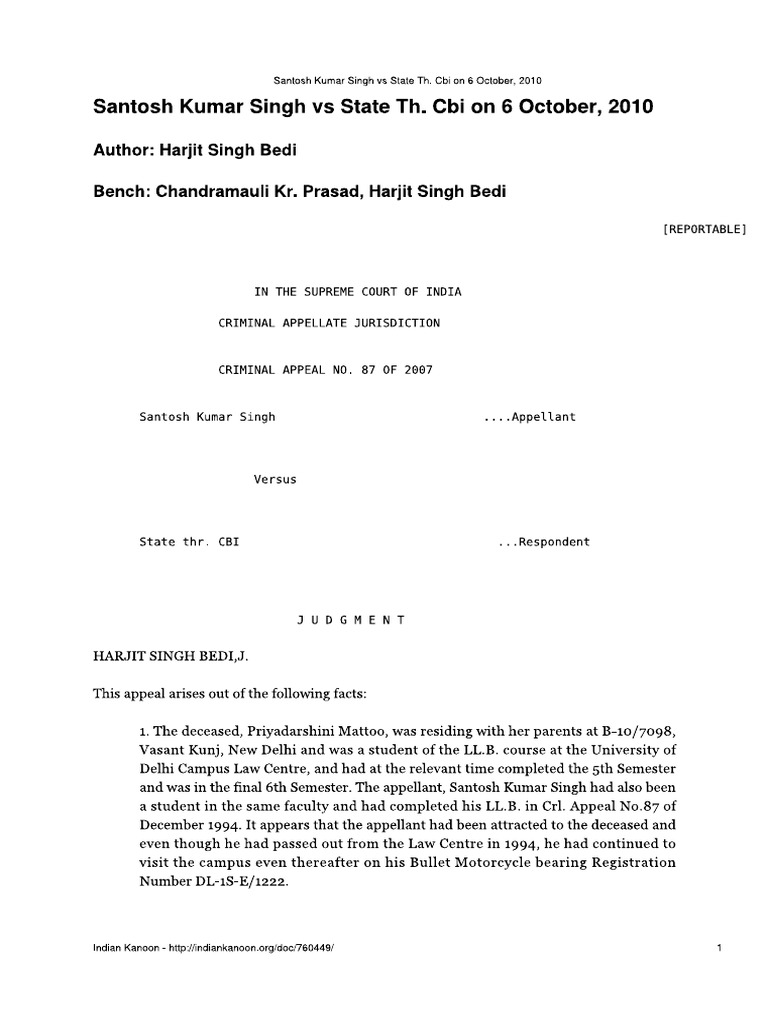 Santosh KR Case | PDF