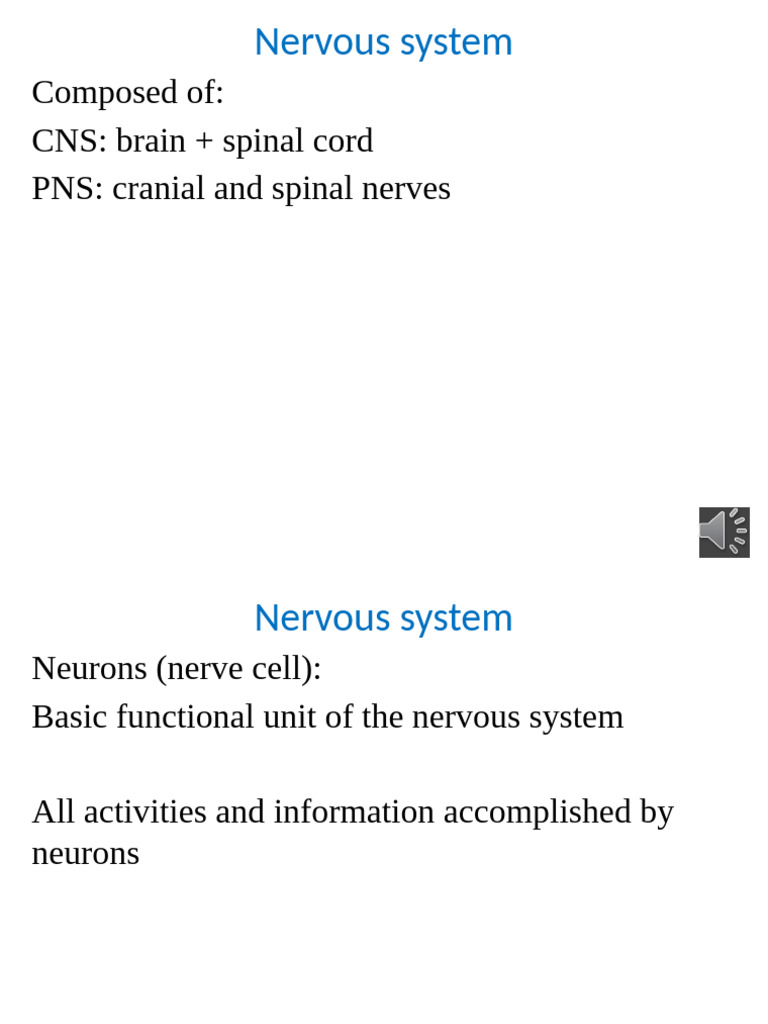 1-Nervous System - Part 1 | PDF