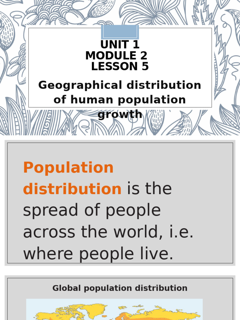 Global Human Population Distribution | PDF | Developing Country | Total ...